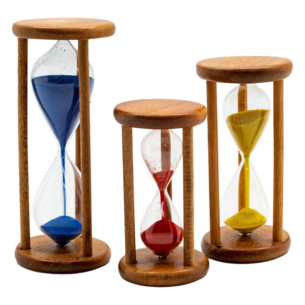 Ampulheta Base Madeira com Areia Cores Sortidas 5 tamanhos à escolher ...