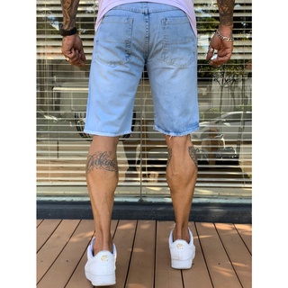 Kit 2 Short Jeans Masculino Rasgado Bermuda Destroyed | Shopee Brasil