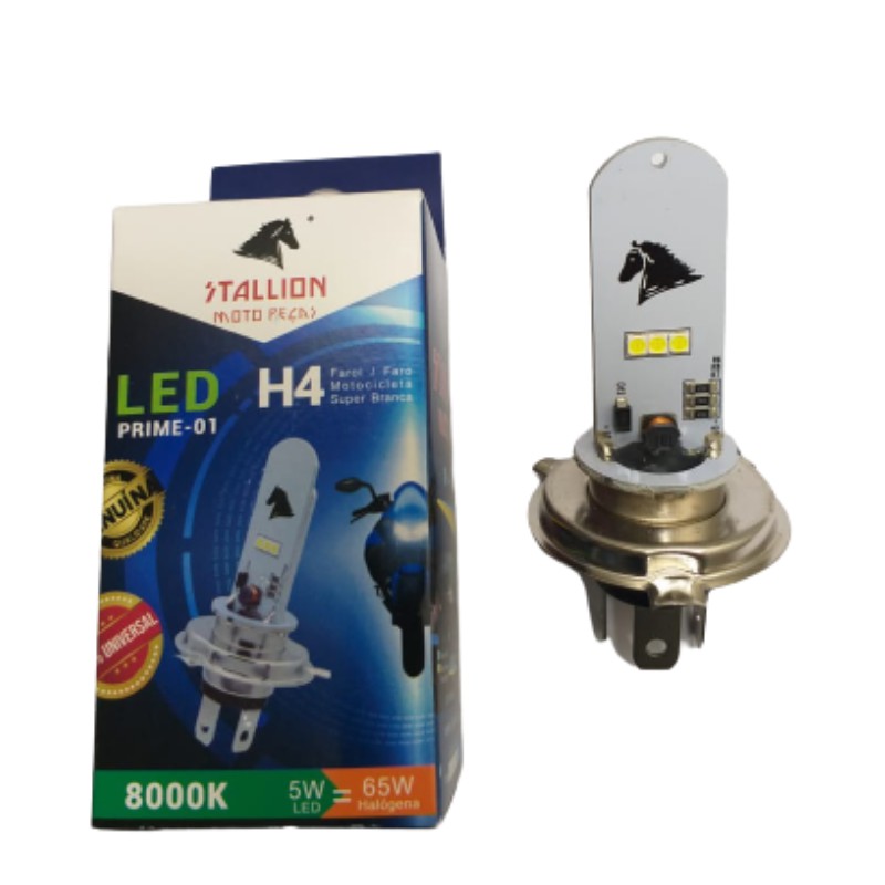 Lâmpada Farol Moto De Led H4 8000k 12V Titan 125 150 160 Cg Fan Ybr | Shopee Brasil