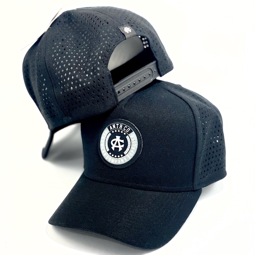 Boné Anth Co Preto Original Perfurado a Laser fecho Plastico Qualidade ...