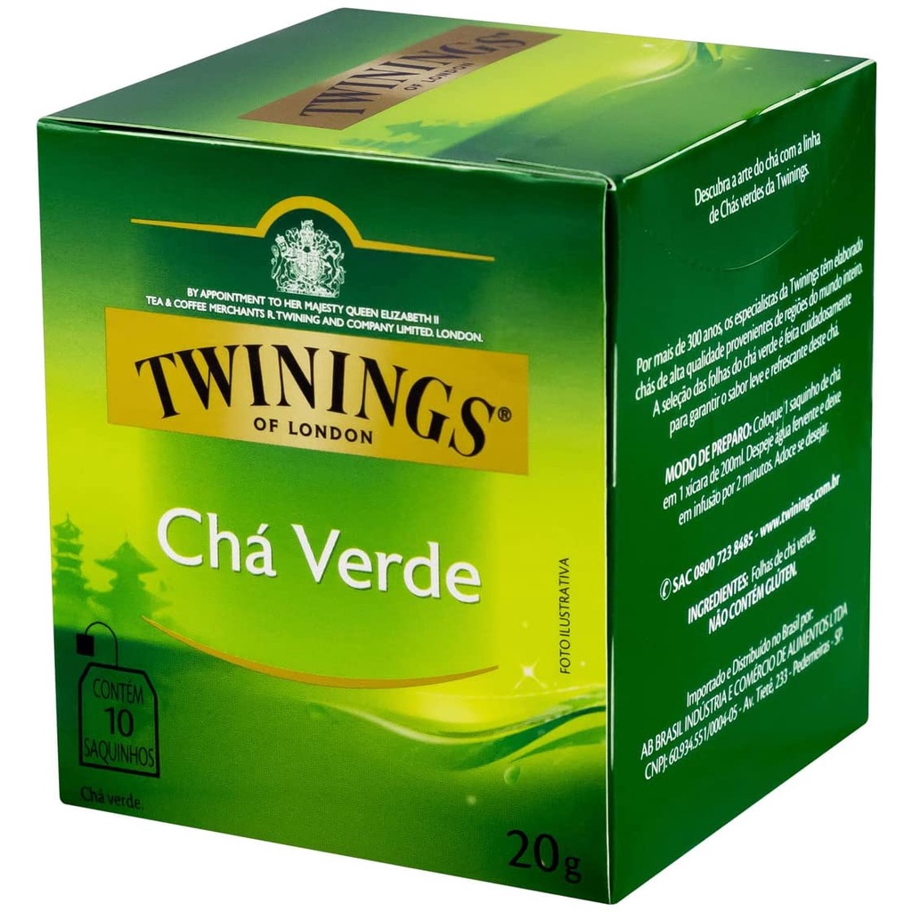 Twinings Chá Verde 20g (pacote de 10 saquinhos) | Shopee Brasil