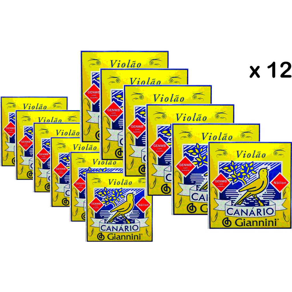12 Encordoamento Violao Nylon Canário Giannini Genwb Bolinha. | Shopee ...