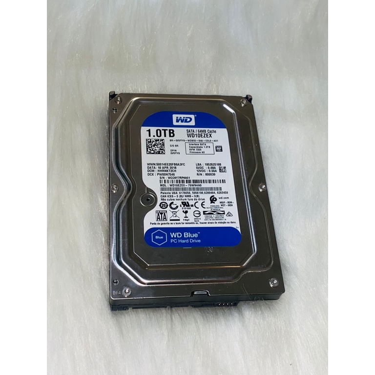 Hd WD Blue 1tb WD10EZEX 3.5mm 7200rpm 64mb Cache | Shopee Brasil