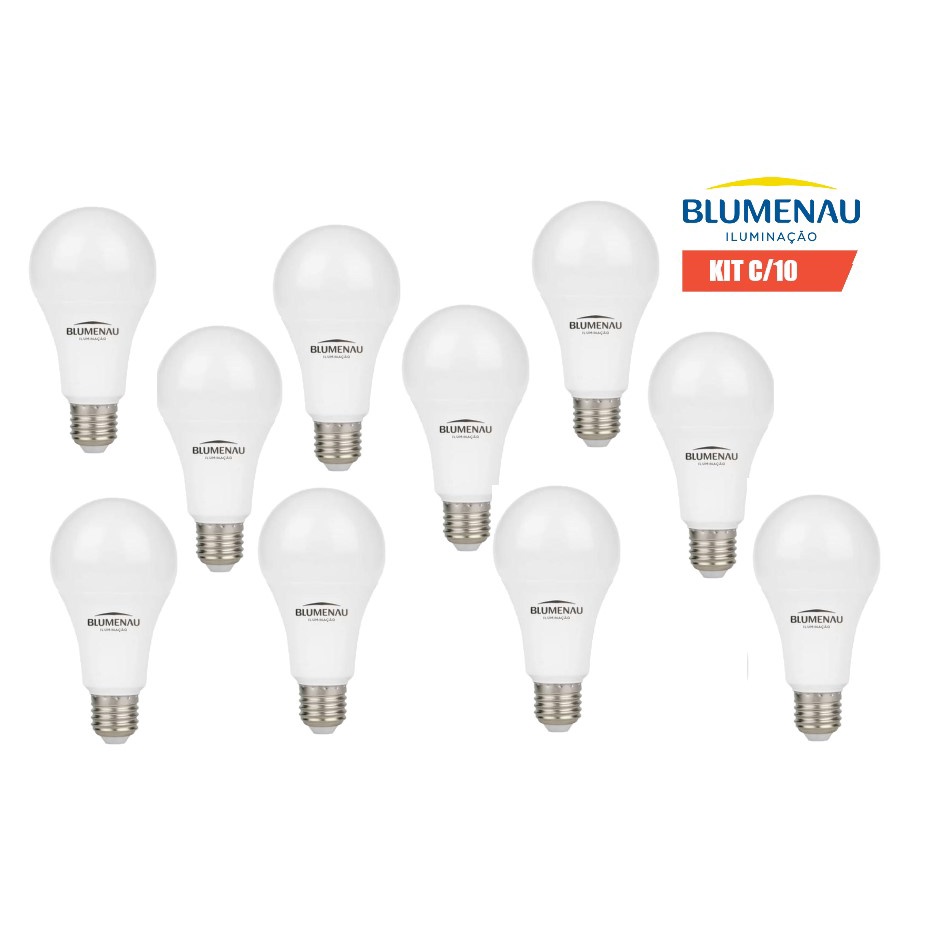 KIT 10 LAMPADA LED 12W BULBO E27 6500K BRANCO FRIO BLUMENAU | Shopee Brasil