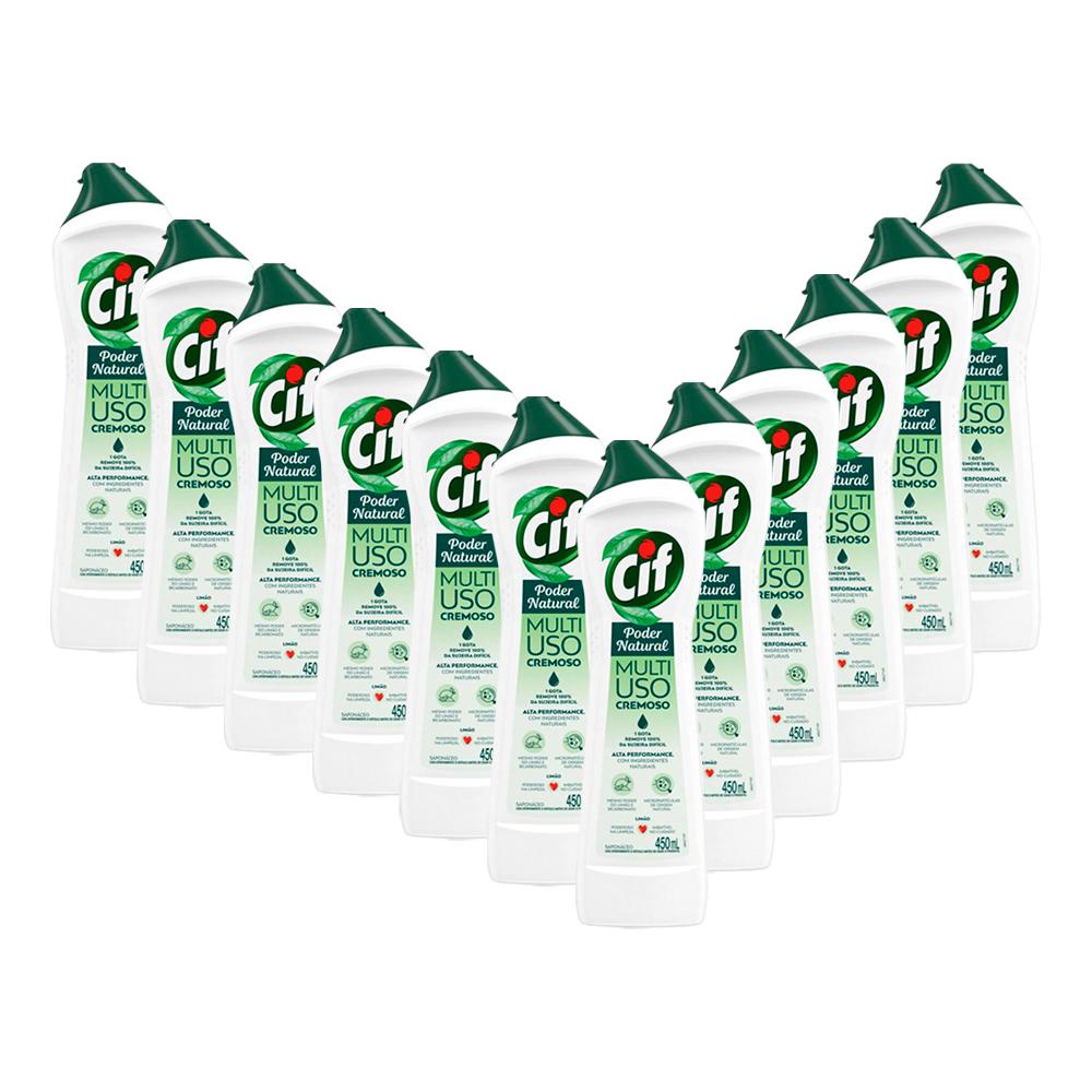 Kit 12 Multiuso CIF Cremoso Limão 450ml | Shopee Brasil