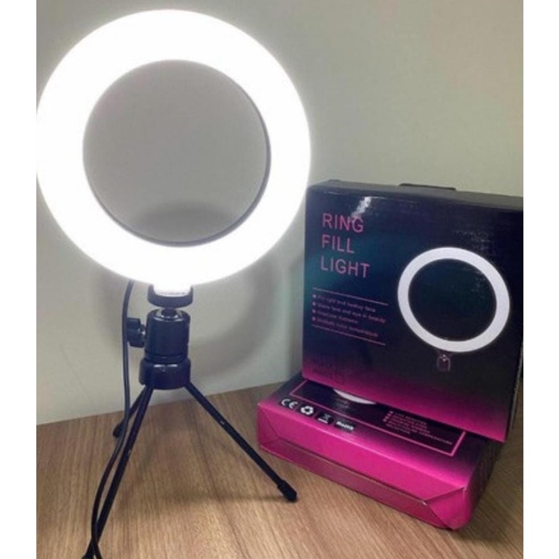 Ring Light Luminária Luz Lâmpada de mesa 6 polegadas com tripé 16cm para maquiagem, fotos e ...