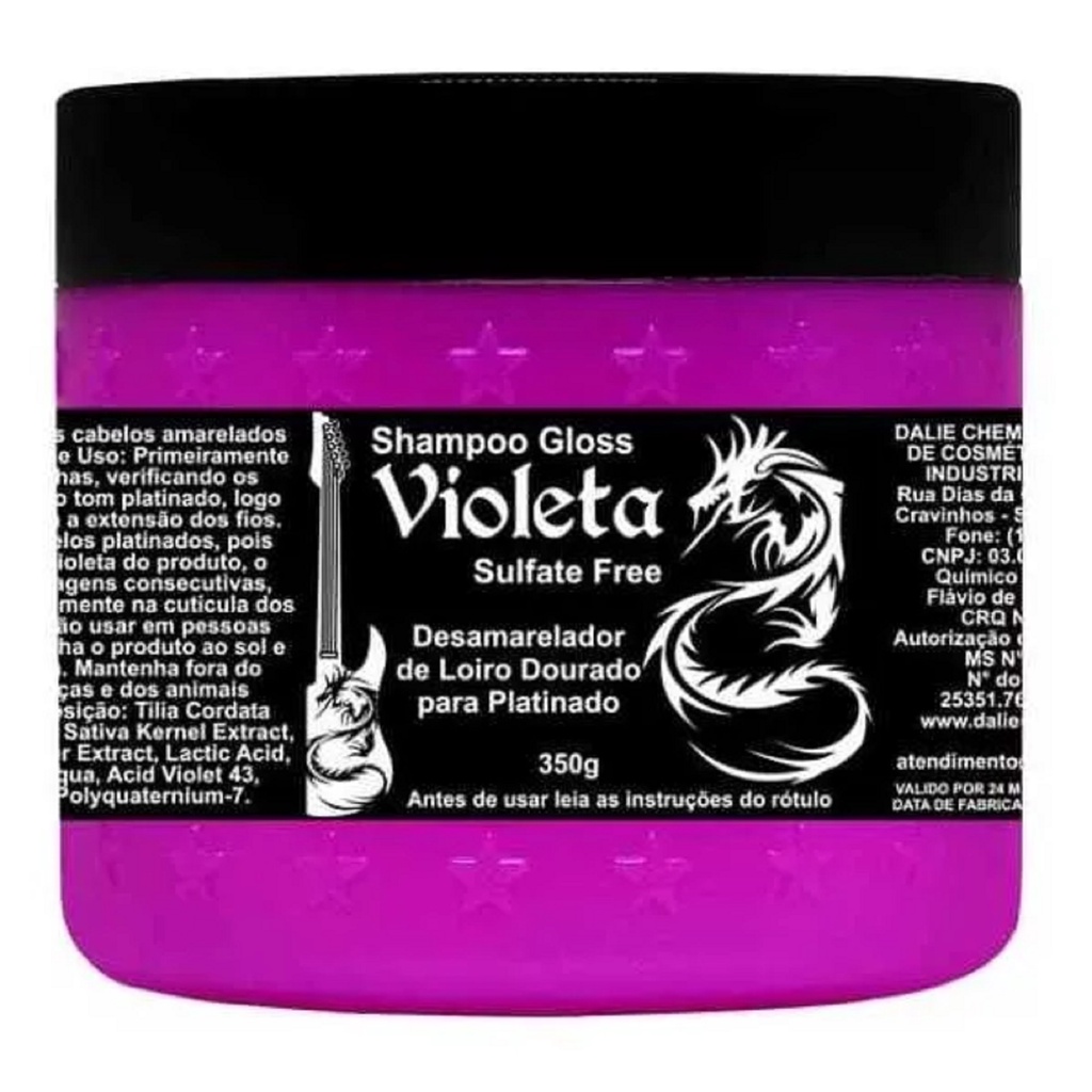Shampoo Gloss Violeta Efeito Platinado Para Loiros Coiffer 350g ...