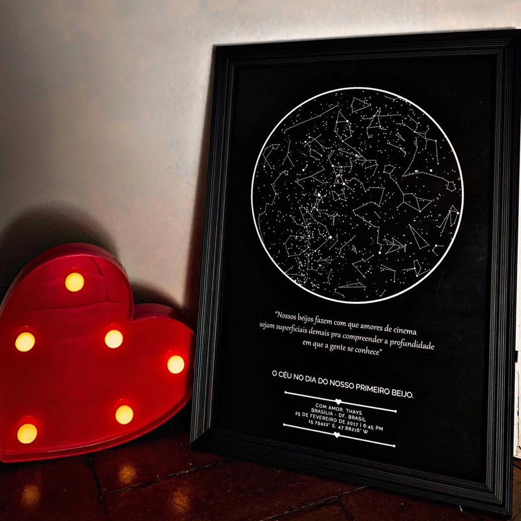 Quadro Mapa do Céu - A4 - com VIDRO | Shopee Brasil