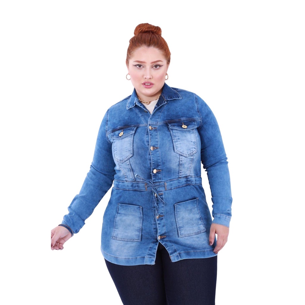 Jaqueta parka jeans feminina clara | Shopee Brasil