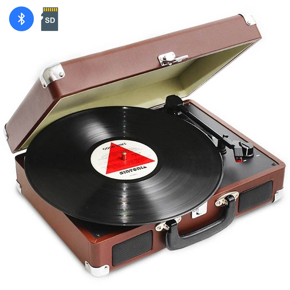 Vitrola Toca Discos De Vinil Retro Com Conversor Digital Maleta ...