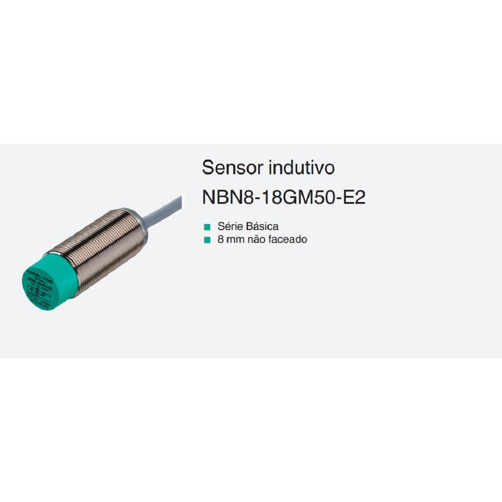 Sensor Indutivo Tubular 8mm 3 Fios Nbn8 18gm50 E2 Pepperl Fuchssensor