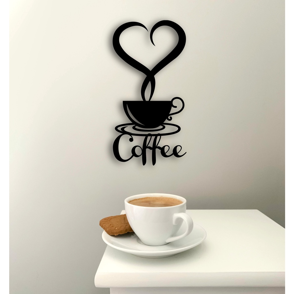 Painel Coffee Vazado MDF Cantinho do Café e Coração Preto | Shopee Brasil