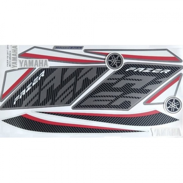 Kit Adesivos Faixas Yamaha Fazer 150 SED 2017 2018 Jogo Adesivo Moto ...