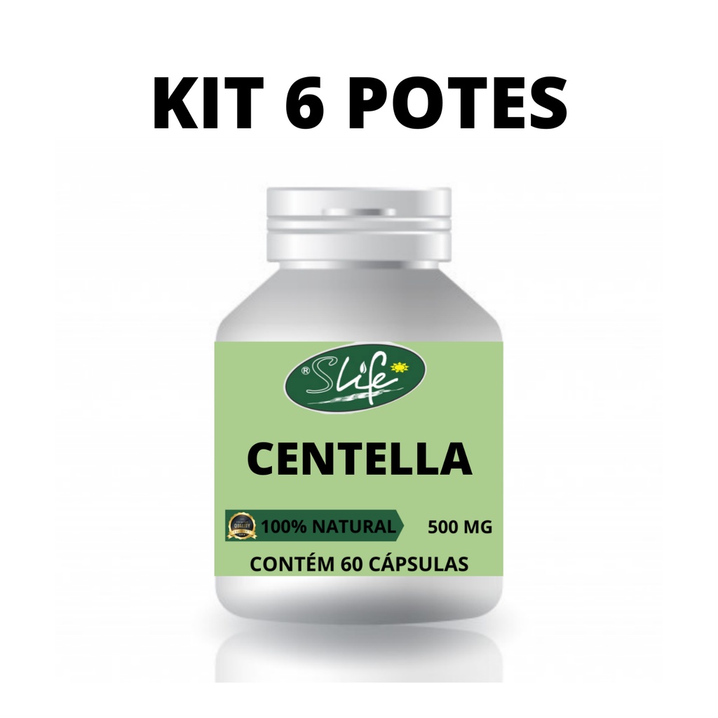 Centella Kit 6 Potes 100% Natural 60 Capsulas | Shopee Brasil
