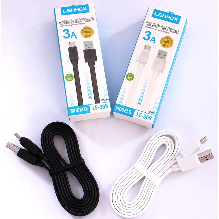 Cabo USB Tipo-C Turbo 1 Metro Emborrachado | Shopee Brasil