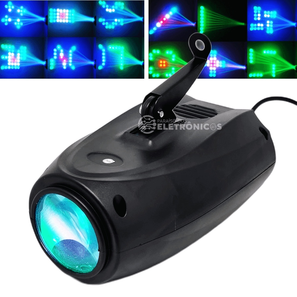 Luz Laser Multi Efeito Holofotes De Palco LED RGBW Sensor Por Som ...