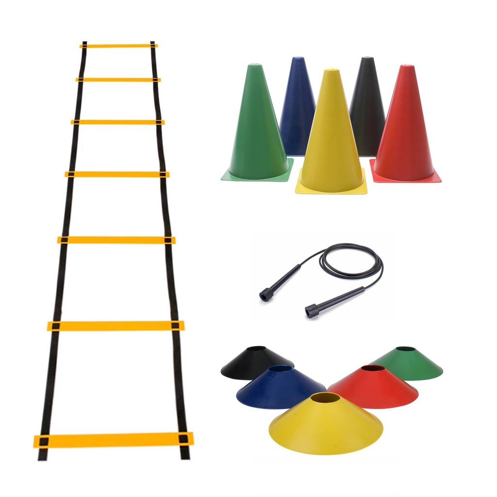 Kit Funcional 5 Cones Treino + 5 Pratos + Corda + Escada | Shopee Brasil