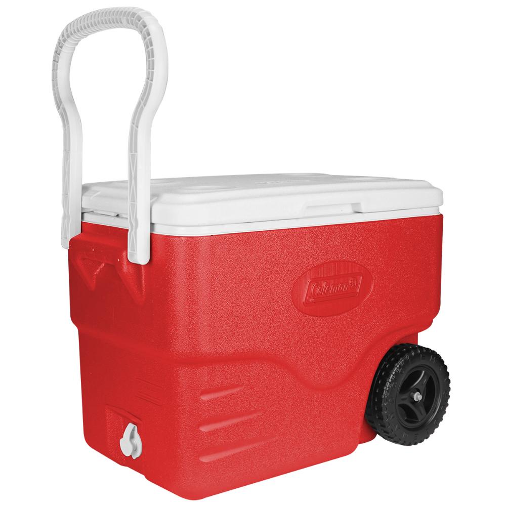 Cooler Termico Caixa Coleman Vermelha 37L Com Roda e Puxador | Shopee Brasil