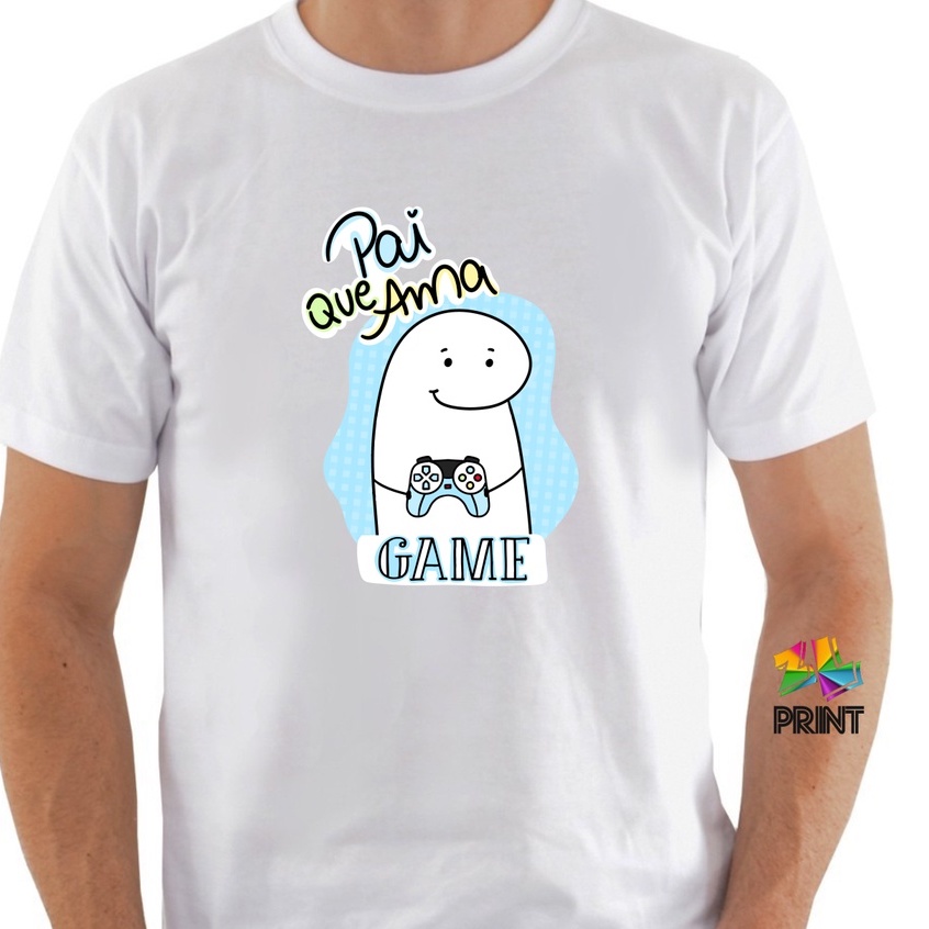 Camiseta PAI QUE AMA GAME- Flork Meme Boneco de Palito - Dia dos Pais ...