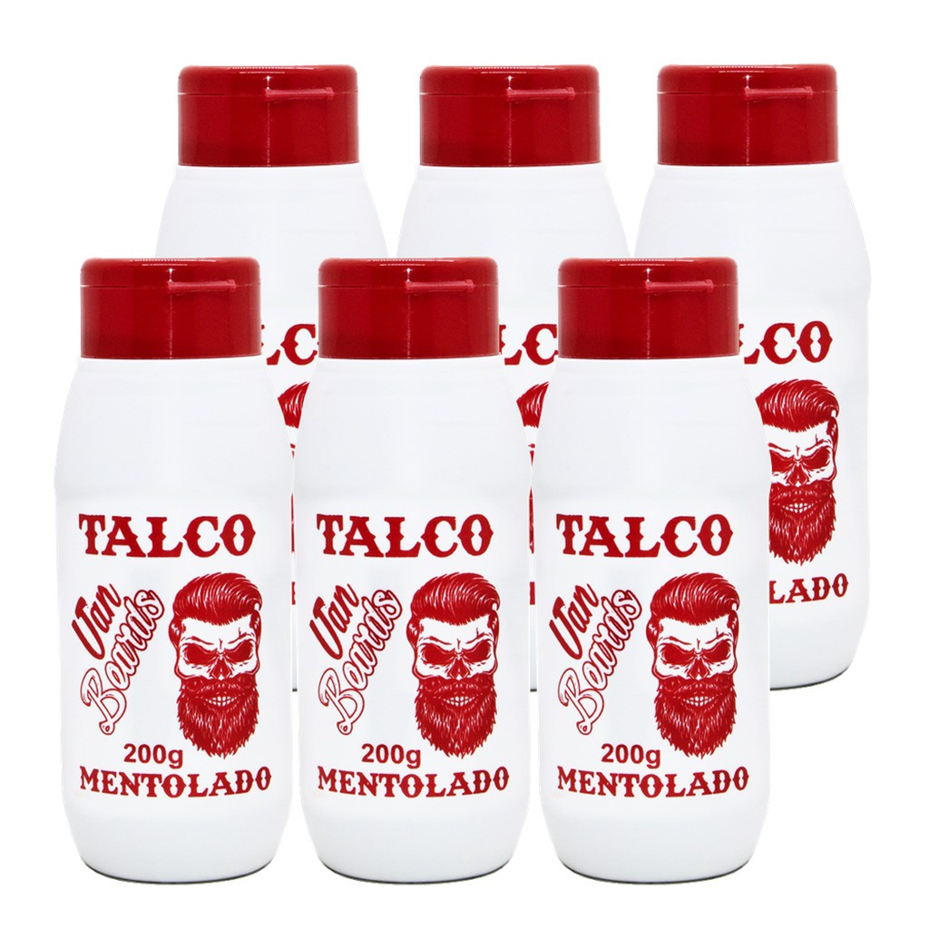 Talco Mentolado Para Barbearia Van Beards 200g Caixa Com 6 Unidades ...