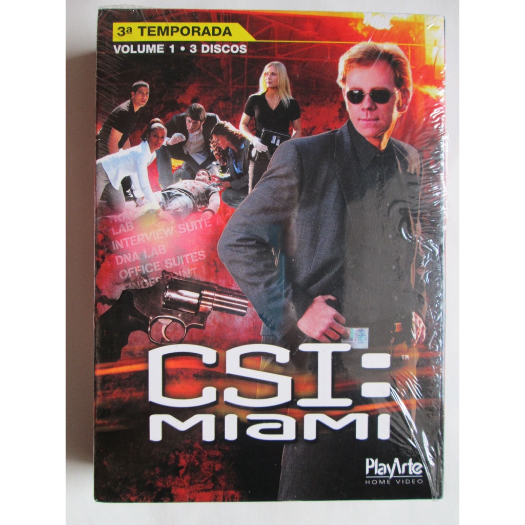 dvd csi miami 3a temporada vol 1 (box 3 dvds) | Shopee Brasil