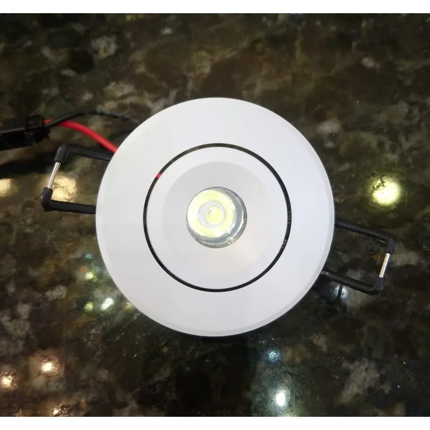 Mini Spot Redondo Branco com Led 1w Luminária de Teto ou Armário de ...