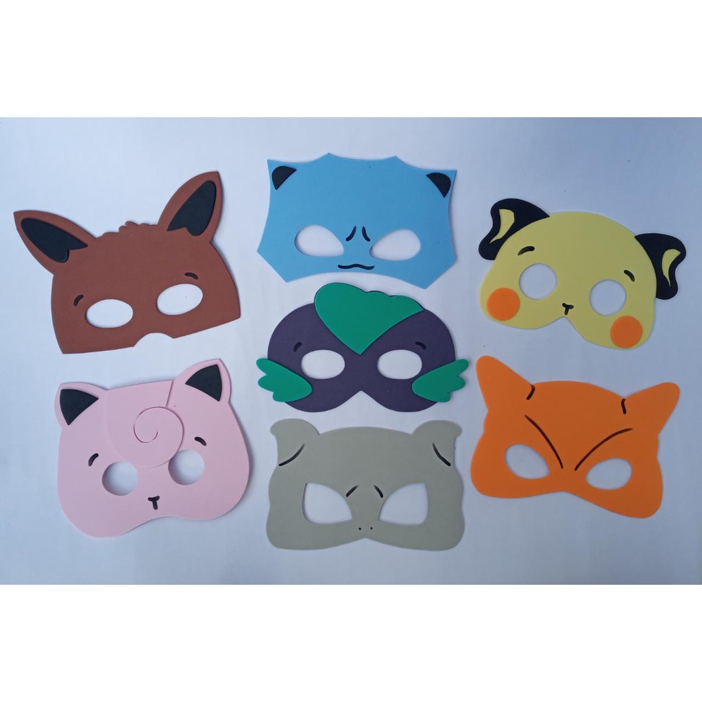 7 Mascaras Os Pokémon em EVA Para Festa e Eventos | Shopee Brasil