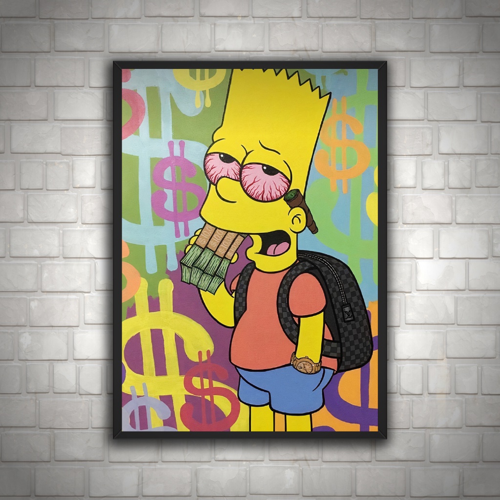 Quadro decorativo Bart Simpson Chapado nerd geek em alta resolução ...