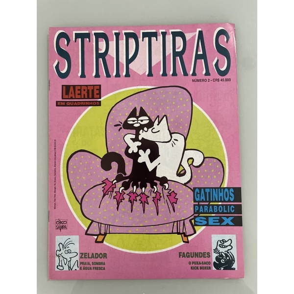 Revista adulta rara Striptiras # 02 Laerte em quadrinhos gibi hq adulto gato gatos | Shopee Brasil