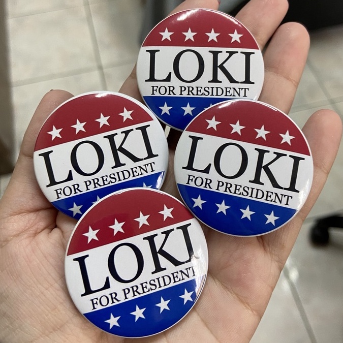 Botton/Broche 4,5cm Personalizado Loki for President Marvel | Shopee Brasil