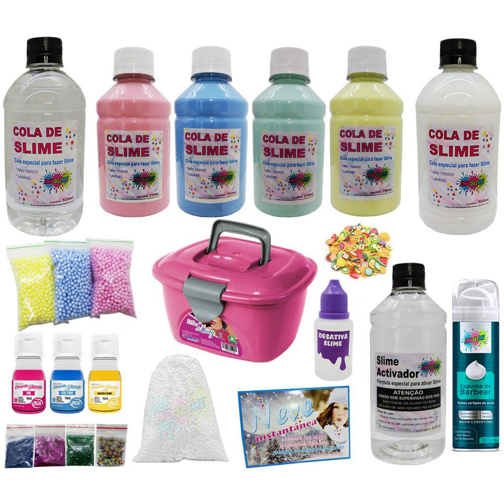 Kit Para Fazer Slime Colas Coloridas Especiais Oferta - ine slime ...