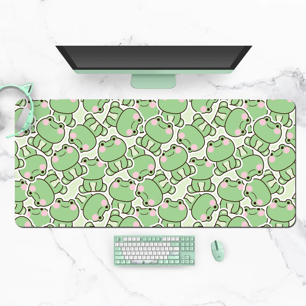 Tapete De Mesa Kawaii Extra Grande Cute Green Frog Gaming Mouse Pad XXL ...