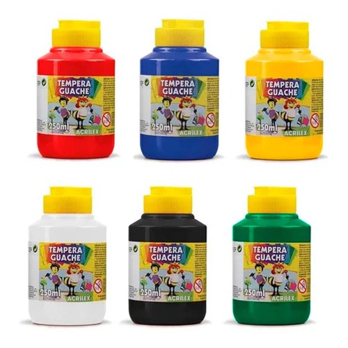 Tinta Tempera Guache Acrilex - 250ml | Shopee Brasil