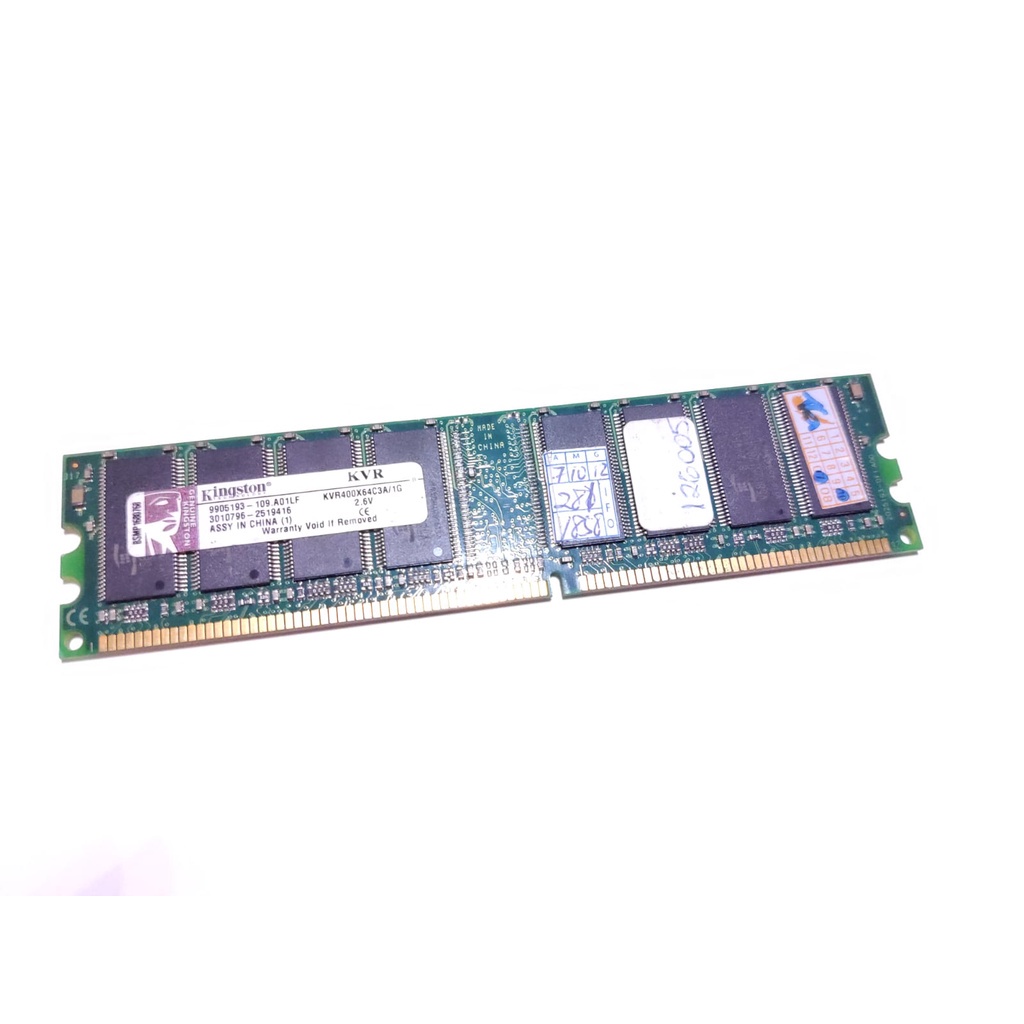 MEMORIA RAM PC KINGSTON DDR400 1GB MOD. KVR400X64C3A/1G | Shopee Brasil