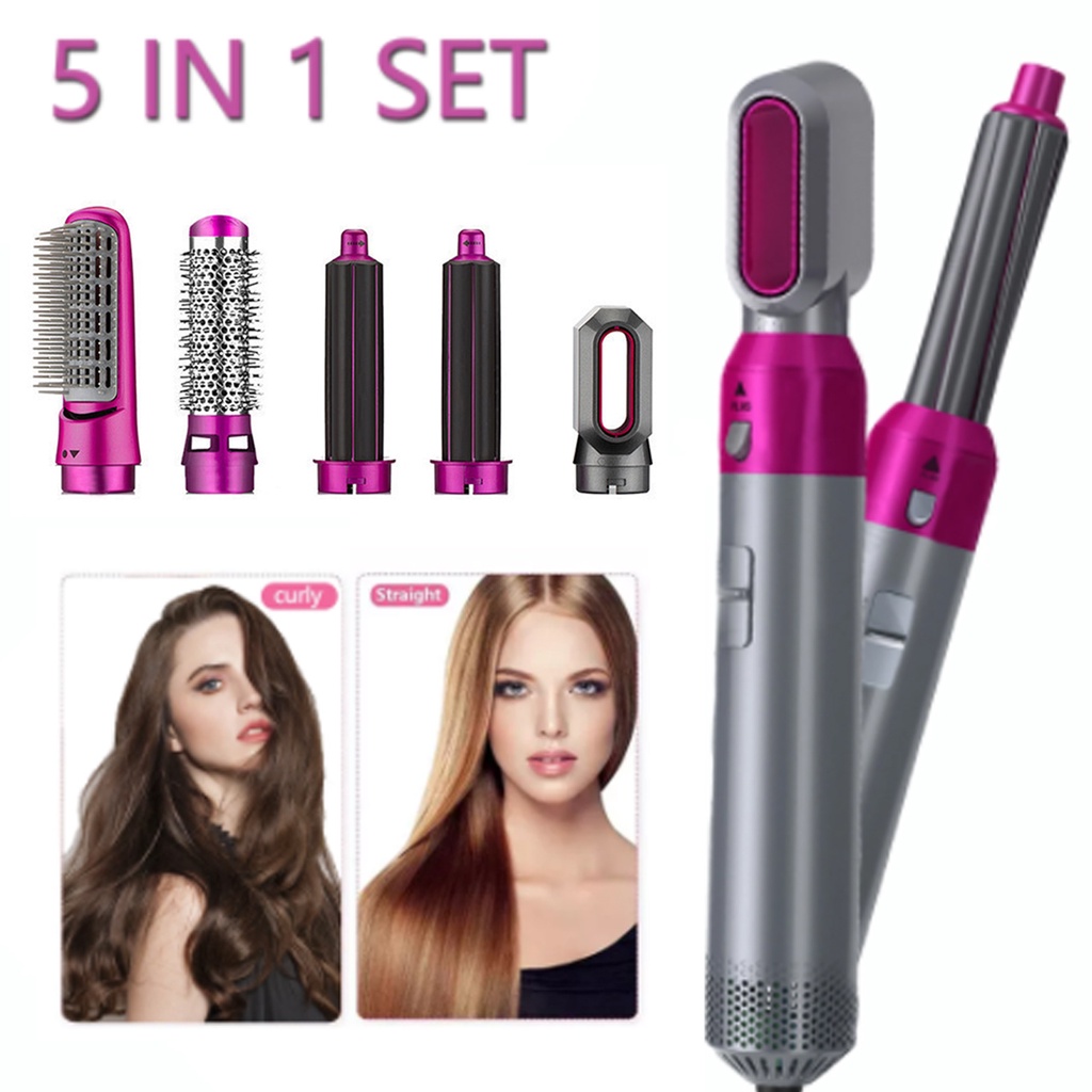 Secador De Cabelo 5 Em 1 + Escova Secadora Potente Íon Negativa ...