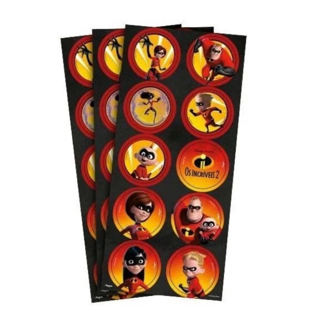 Adesivo Os Incriveis 3 cartelas com 10 adesivos cada. | Shopee Brasil