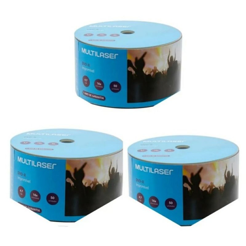 100 DVD-R PRINTABLE MULTILESER 4.7 GB 120 MINUTOS 16X ORIGINAL ...