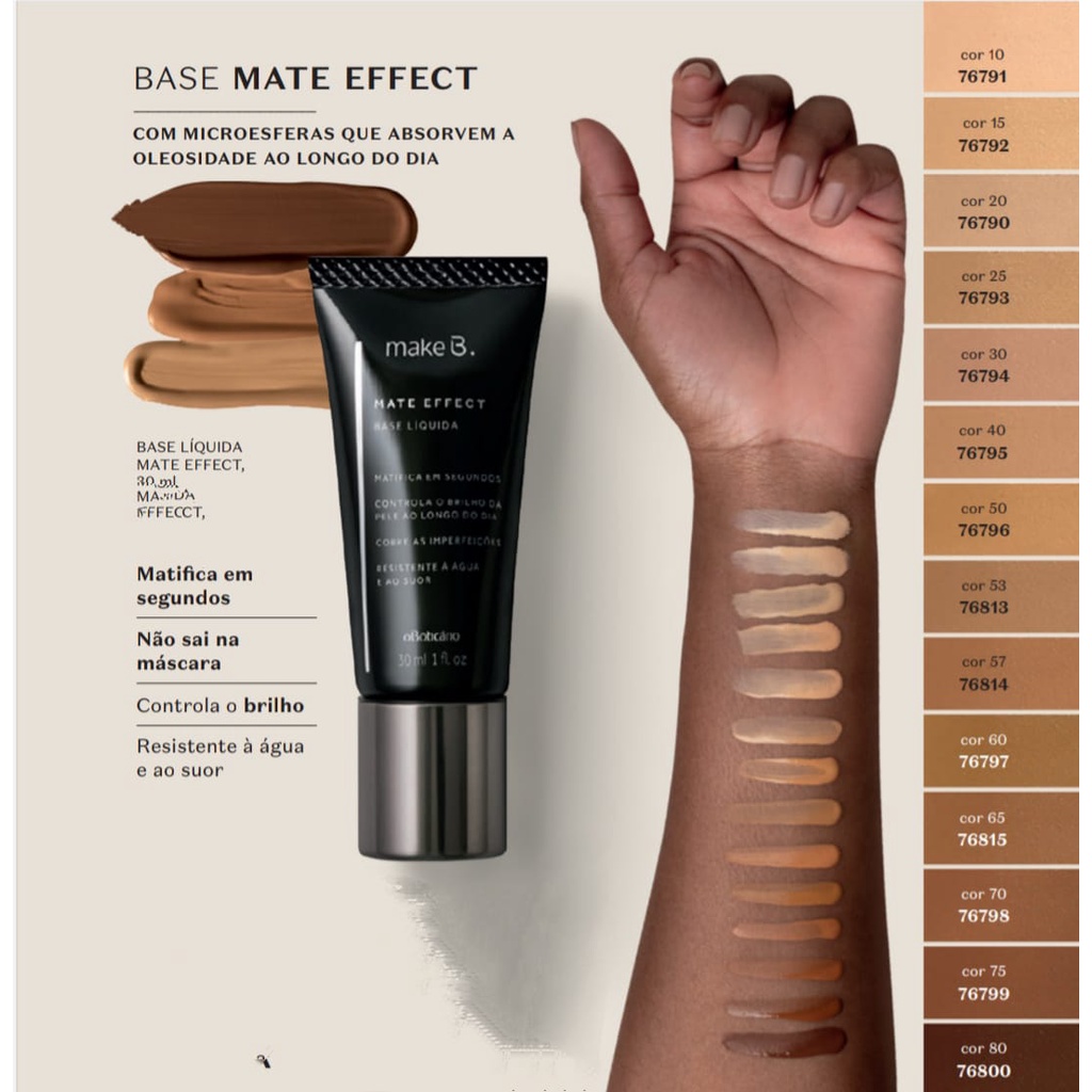 Base Líquida Mate Effect Make B. Oboticcaio 30ml | Shopee Brasil