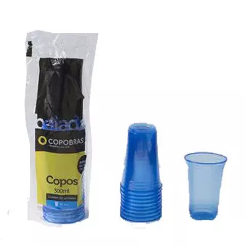 Copos Balada Neon Azul 300ml c/25 - Copobras | Shopee Brasil
