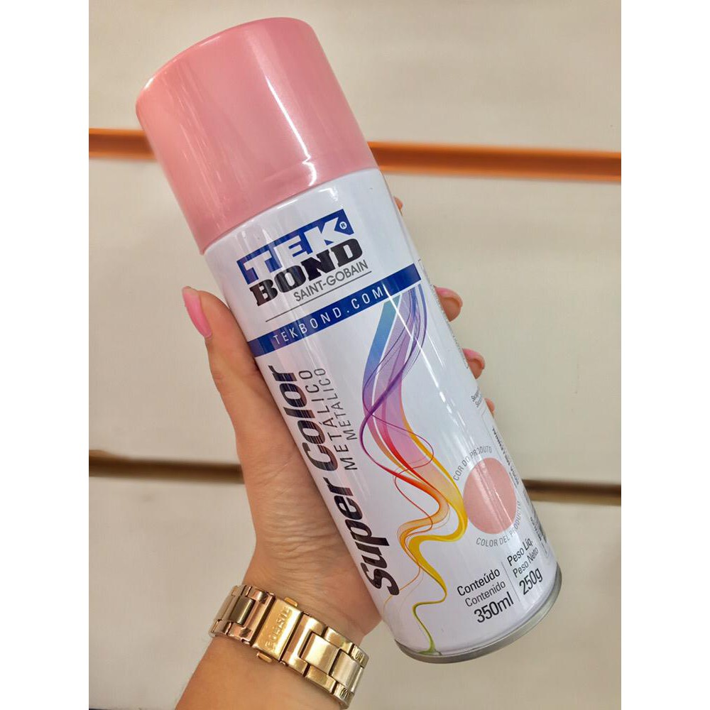 Tinta Spray Rosa Millennial Metalico Tekbond-metais Madeira artesanato ...