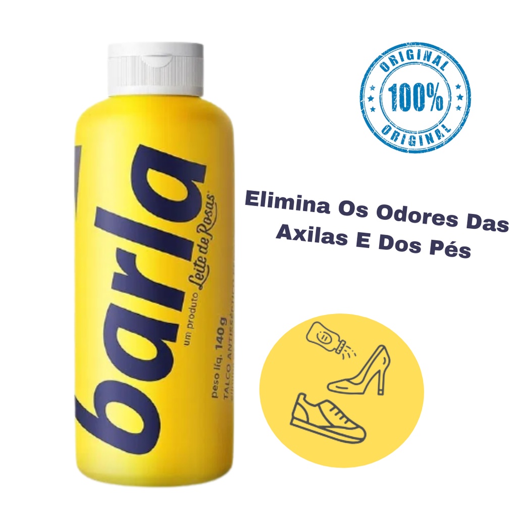Talco Antisseptico Perfumado Para Axilas e Pes Barla 140g | Shopee Brasil