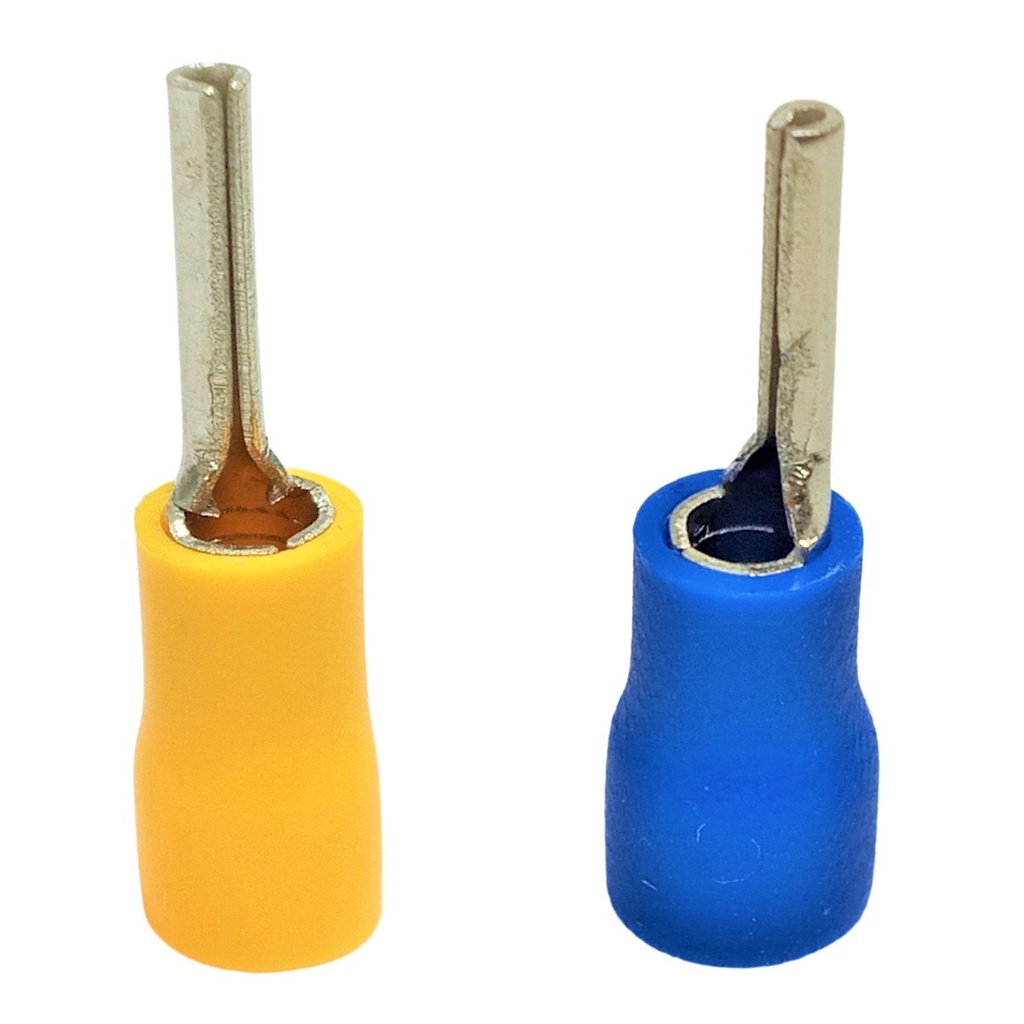 Terminal Conector Pré Isolado Azul Amarelo Ilhós Elétrico Tipo Pino ...