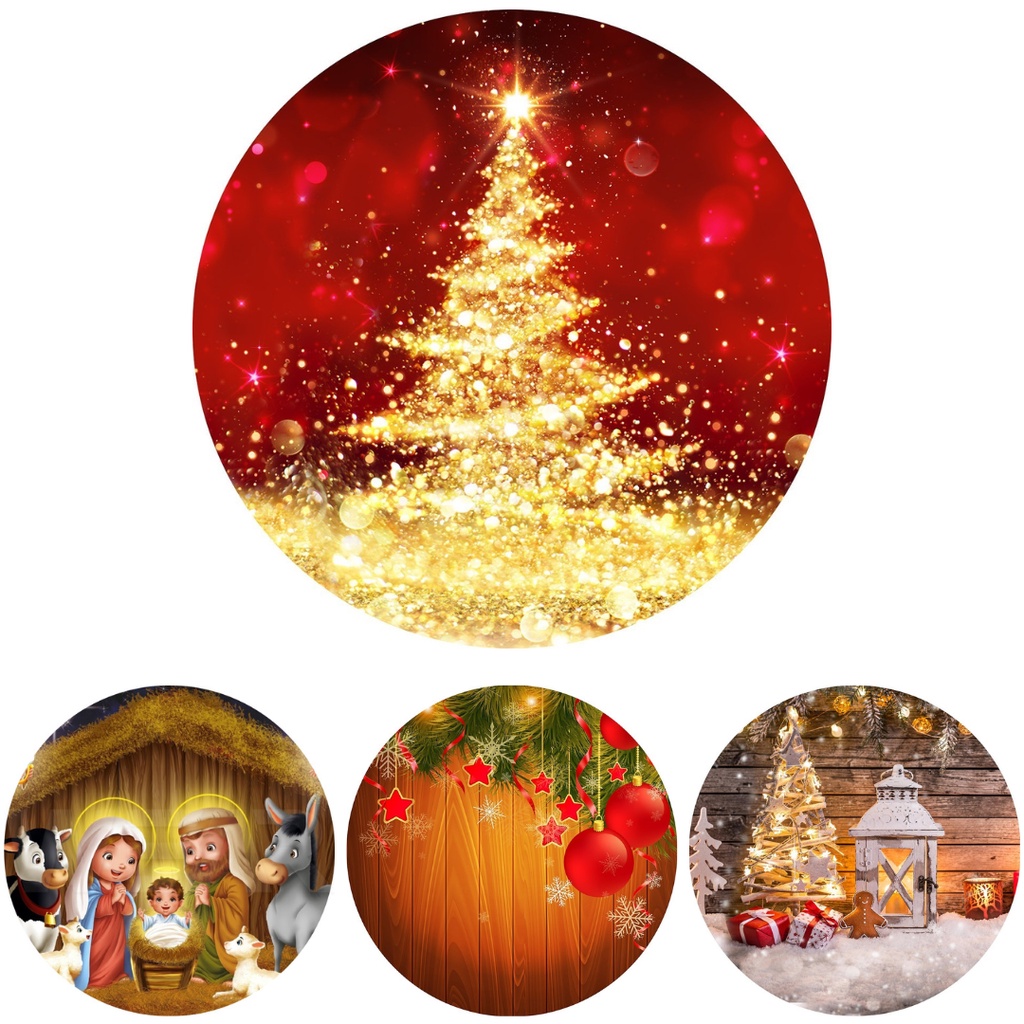 Painel Redondo Tecido Sublimado 3D Natal | Shopee Brasil