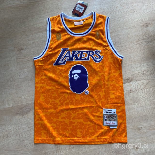 Camisa jYEv NBA-Lakers BAPE 93 Amarelo | Shopee Brasil