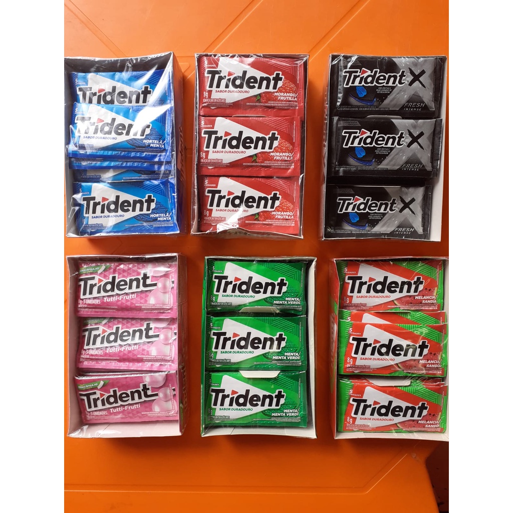 Chiclete Trident 8g - sabores - Caixa 21 unds | Shopee Brasil