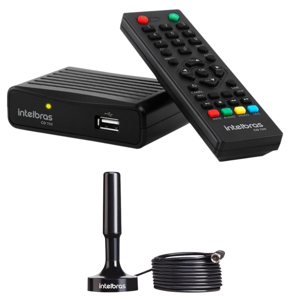 Conversor Digital para Tv Tubo Lcd Intelbras e Antena Interna Intelbras ...