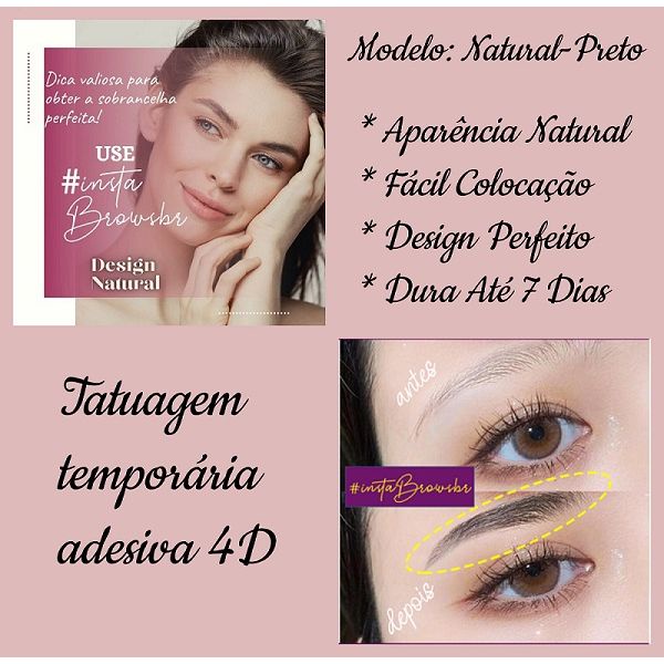 Adesivo Para Sobrancelha Adesiva Instabrows 4d Natural Preto Shopee