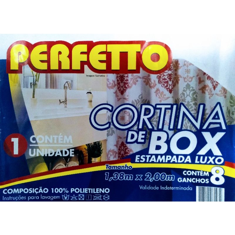 Cortina de Box Estampada Luxo 1,38m x 2m PERFETTO | Shopee Brasil