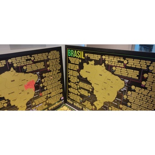 Mapa Brasil de Raspar | ABS | COM MOLDURA | 70x50 CM | Mapa de Viagens ...