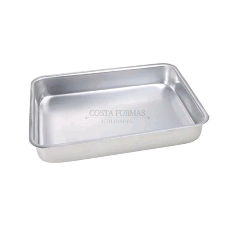 Assadeira Bolo Retangular Forma Borda Alta Alumínio N°1 Resistente ...
